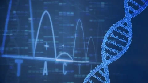 Animation of heart rate monitor and dna ... | Stock Video | Pond5