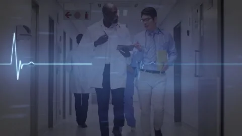 Animation of heart rate monitor over two... | Stock Video | Pond5