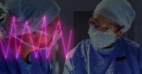 Animation of heart rate monitor over div... | Stock Video | Pond5