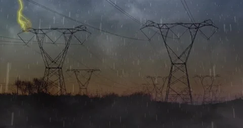 Animation of heavy rain, storm with yell... | Stock Video | Pond5