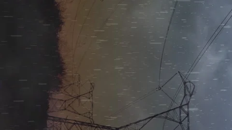 Animation of heavy rain, storm with yell... | Stock Video | Pond5