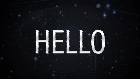 Animation of hello over stars and black ... | Stock Video | Pond5