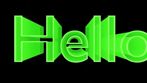 Animation of hello text against black ba... | Stock Video | Pond5