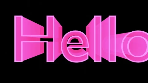 Animation of hello text against black ba... | Stock Video | Pond5