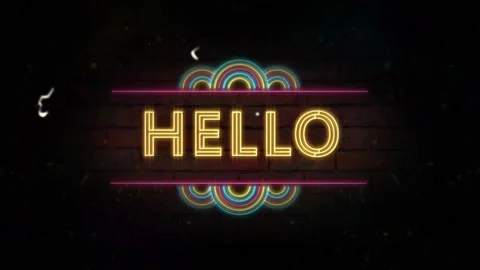 Animation of hello text and interference... | Stock Video | Pond5