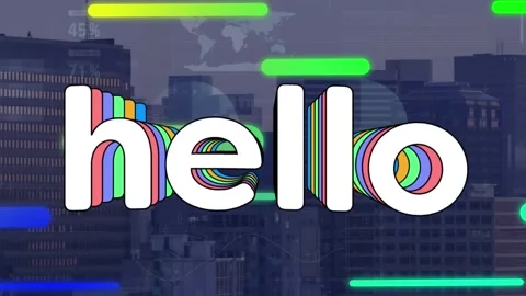 Animation of hello text banner, gradient... | Stock Video | Pond5
