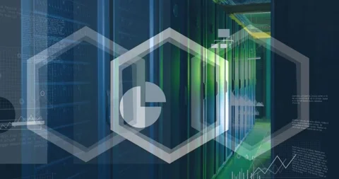 Animation of hexagonal shapes and data p... | Stock Video | Pond5