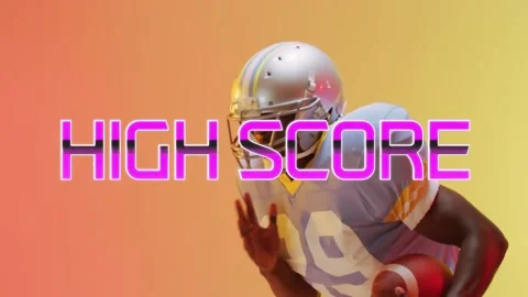 Animation of high score text and neon sh... | Stock Video | Pond5