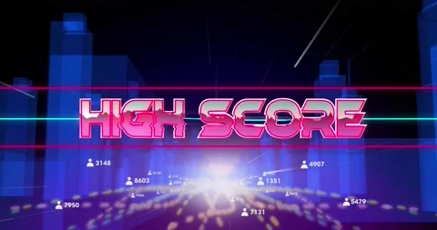 Animation of high score text banner and ... | Stock Video | Pond5