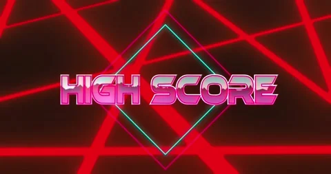 Animation of high score text banner over... | Stock Video | Pond5