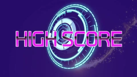 Animation of high score text banner over... | Stock Video | Pond5