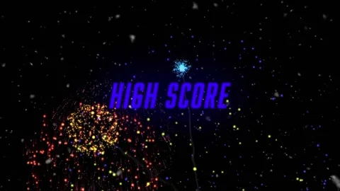 Animation of high score text over firewo... | Stock Video | Pond5