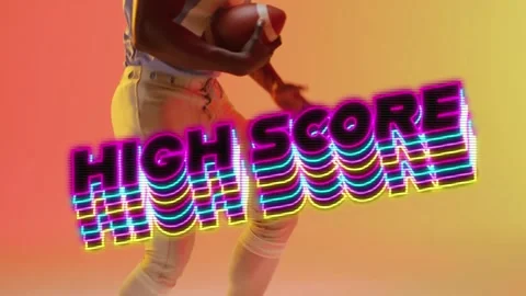 Animation of high score text over americ... | Stock Video | Pond5