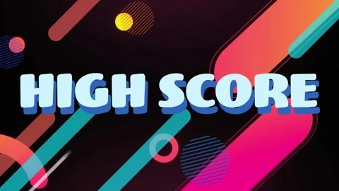 Animation of high score text over abstra... | Stock Video | Pond5
