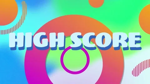 Animation of high score text over abstra... | Stock Video | Pond5