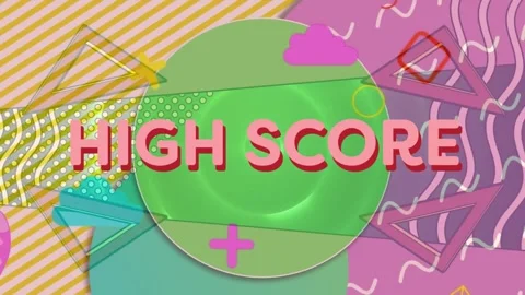 Animation of high score text over abstra... | Stock Video | Pond5