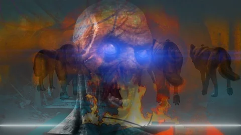 Animation in hologram style - Horror Zo... | Stock Video | Pond5