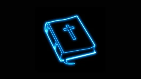 Animation of the holy bible in blue colo... | Stock Video | Pond5