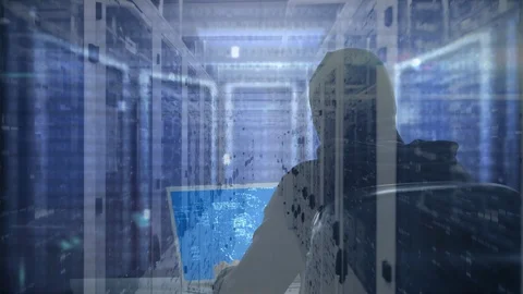 Animation of hooded man hacking a comput... | Stock Video | Pond5