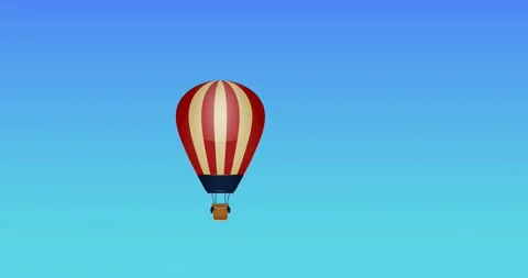 Animation of hot air balloon flying on b... | Stock Video | Pond5