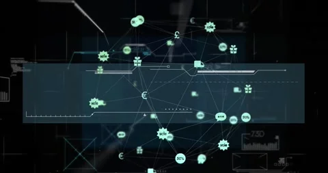 Animation of hud screen with programming... | Stock Video | Pond5