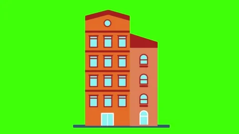Animation of a huge building on a green ... | Stock Video | Pond5