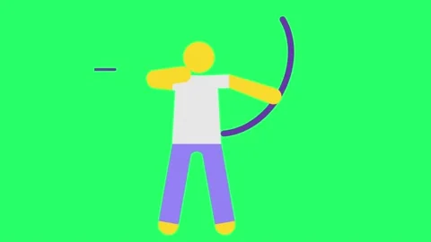 Animation human activity isolate on gree... | Stock Video | Pond5