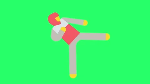 Animation human activity isolate on gree... | Stock Video | Pond5