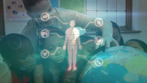Animation of human body with icons over ... | Stock Video | Pond5