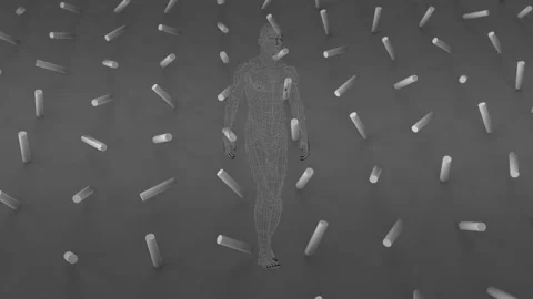 Animation of human body model and shapes... | Stock Video | Pond5