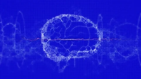 Animation of human brain and blue trails... | Stock Video | Pond5