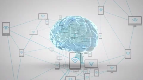 Animation of human brain and network of ... | Stock Video | Pond5