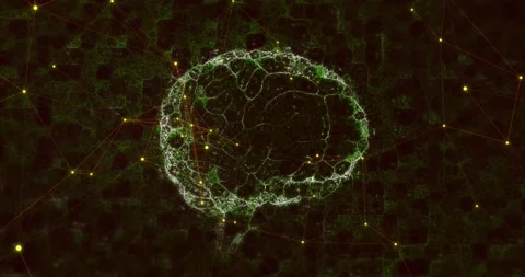 Animation of human brain and network of ... | Stock Video | Pond5
