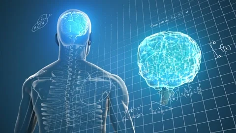 Animation of human brain icon and human ... | Stock Video | Pond5