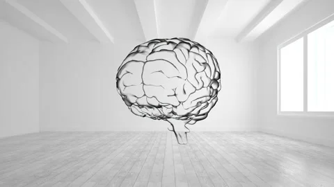 Animation of a human brain moving on whi... | Stock Video | Pond5