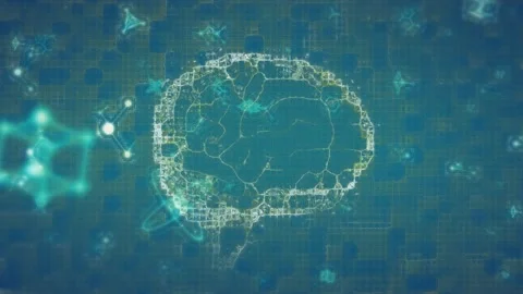 Animation of human brain rotating with m... | Stock Video | Pond5