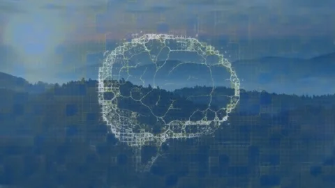 Animation of human brain spinning over l... | Stock Video | Pond5