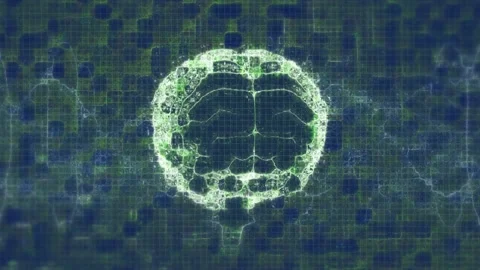 Animation of human brain spinning over d... | Stock Video | Pond5