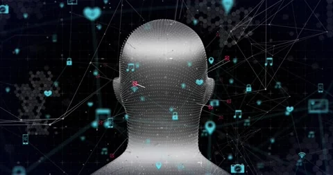 Animation of human face rotating and con... | Stock Video | Pond5