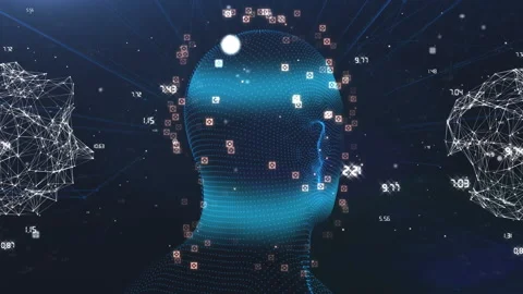 Animation of human head spinning with di... | Stock Video | Pond5