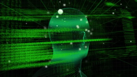 Animation of human head spinning with di... | Stock Video | Pond5