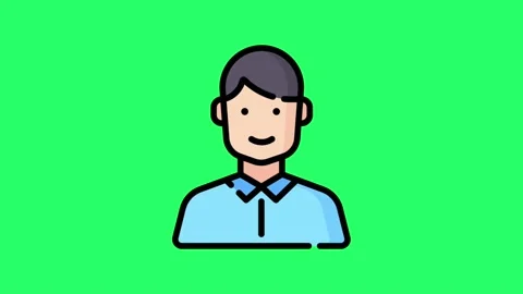 Animation human icon on green screen. | Stock Video | Pond5