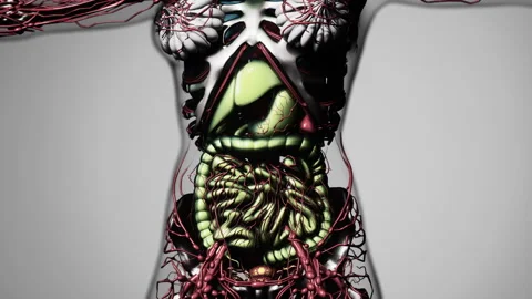 animation of human internal organs | Stock Video | Pond5