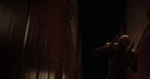 Animation of human like monster in dark ... | Stock Video | Pond5