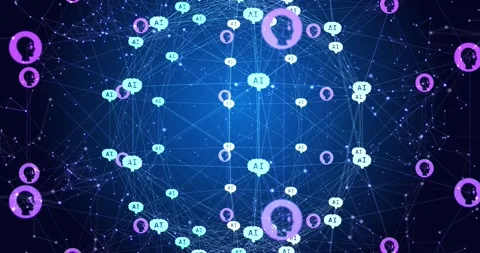 Animation of human representation and ai... | Stock Video | Pond5