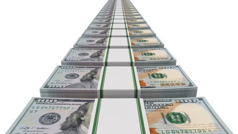 Animation of hundred dollar bills on a w... | Stock Video | Pond5