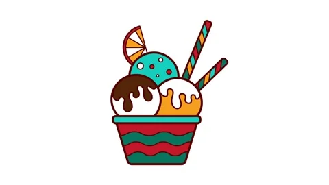 Animation with ice cream. Food icon for ... | Stock Video | Pond5
