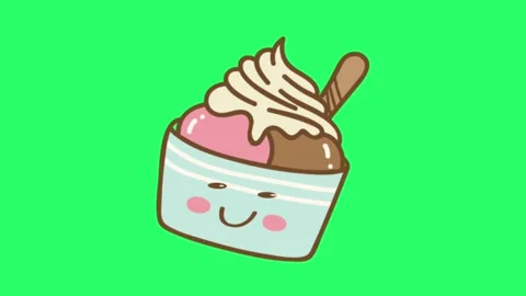 Animation ice cream on green screen. | Stock Video | Pond5