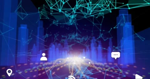 Animation of icons, abstract pattern and... | Stock Video | Pond5