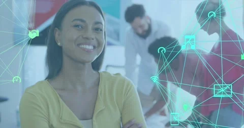 Animation of icons connected with lines ... | Stock Video | Pond5